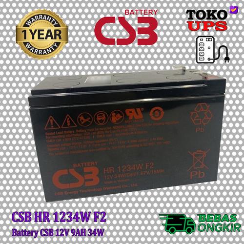 Jual Baterai Aki Kering UPS CSB HR 1234W F2 9AH 12V 9ampere - Jakarta ...