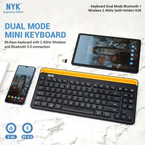 Jual NYK Mini Wireless Bluetooth Multi Device Keyboard - BT-90 Keyboard ...