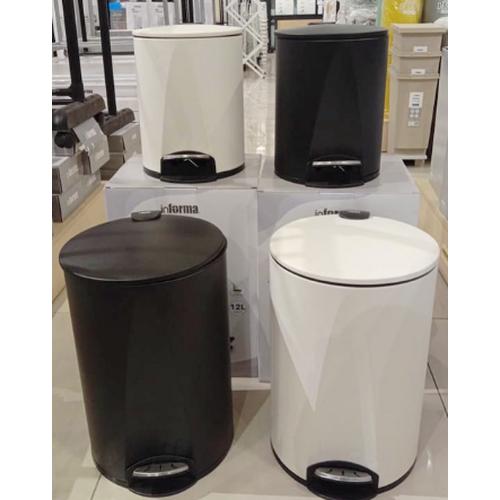 Jual TEMPAT SAMPAH PEDAL INJAK STEEL MONOCHROME INFORMA 5L 12L - Putih, 5L - Kota Denpasar ...