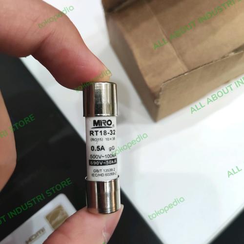 Jual FUSE KERAMIK 0.5 AMPERE MIRO MRO RT18-32 500/690V 10X38 MM FUSE 0 ...