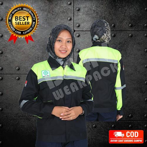 Jual wearpack safety atasan,baju kerja lengan panjang hitam stabilo ...