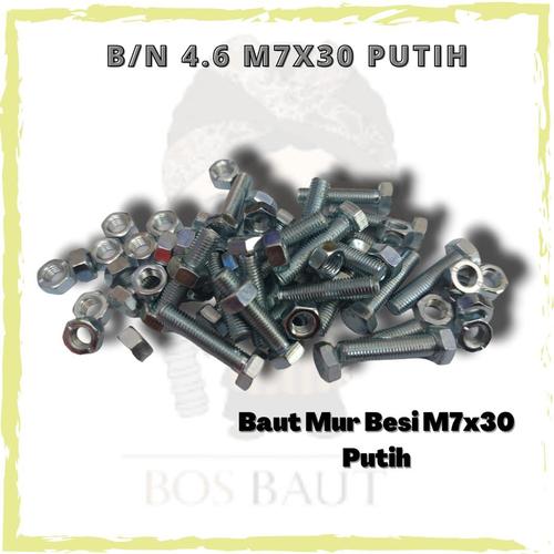Jual Baut Mur Besi M7 x 30 Putih (Kunci 11) - Kota Surabaya - Bos Baut | Tokopedia