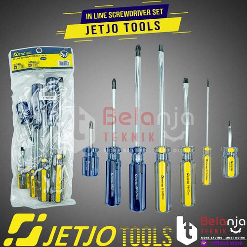 Jual JETJO TOOLS Obeng Transparan Set 7 Pcs In Line Screwdriver Set ...