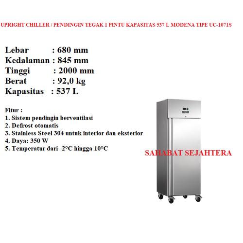 Jual Upright Chiller / Pendingin Tegak 1 Pintu MODENA TIPE UC-1071S ...