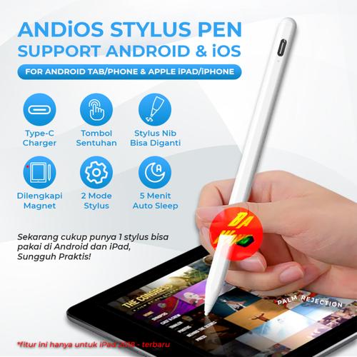 Promo Active Stylus Pencil Rechargeable 2in1 Android iPad Palm ...