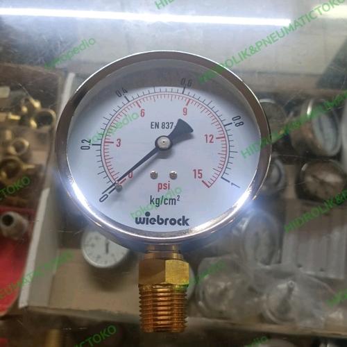Jual Pressure Gauge 15 psi / 1 bar size 4" Wiebrock Black steel ...