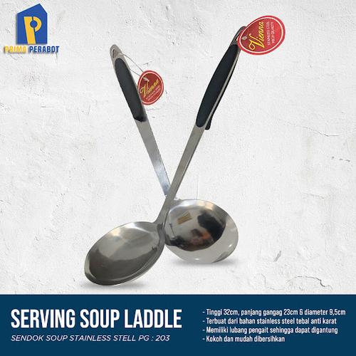 Jual Sendok Soup Sop Stainless Gagang Bakelite Serving Spoon Ladle ...