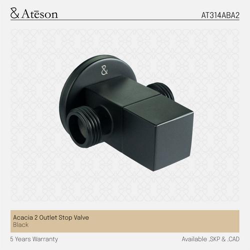 Promo ATESON AT314ABA2 Stop Keran 2 Outlet Kotak Kamar Mandi Hitam ...