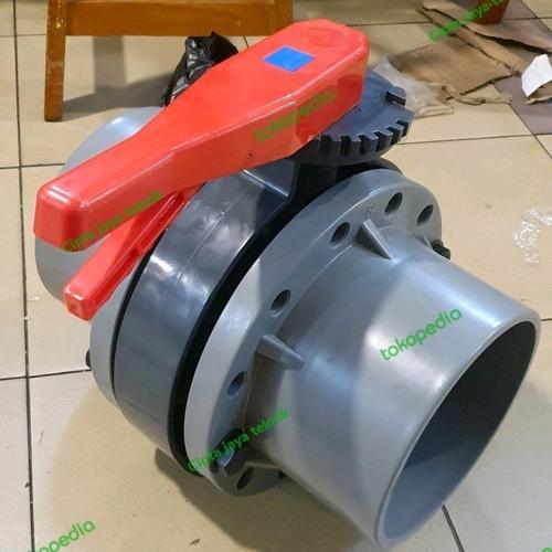 Jual butterfly valve pvc set flange jis 10k 3 inch - Jakarta Barat ...