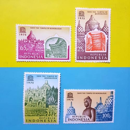 Jual Prangko INDONESIA 1975. UNESCO ~ SAVE THE BOROBUDUR TEMPLE. Set ...