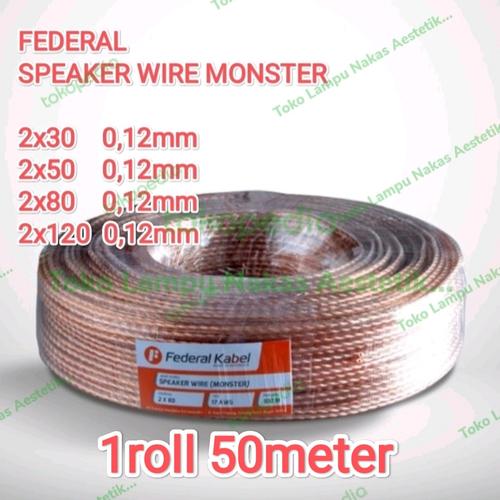Jual FEDERAL KABEL AUDIO SPEAKER RED MONSTER 2X30/2X50/2X80/2X120 ROLL ...