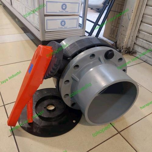 Jual Butterfly valve pvc set flange jis 10k 4"inch - Jakarta Barat ...