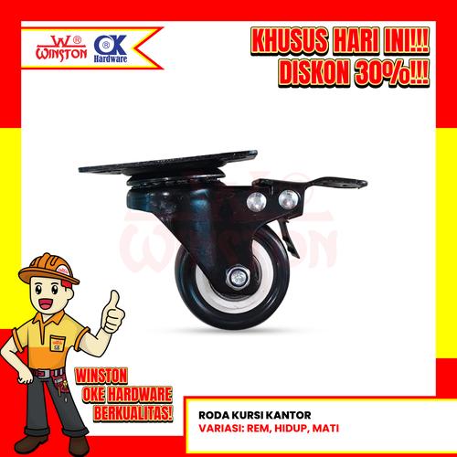 Jual Roda Kursi kantor Socket Castor Caster NYLON 1 1/2 REM MUTER MATI ...
