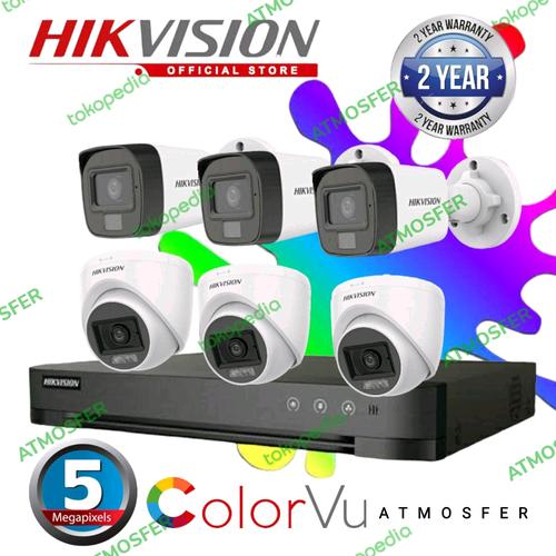 Jual Paket Cctv Hikvision 8 Channel 6 Cctv 5MP Colorvu Lengkap Original ...
