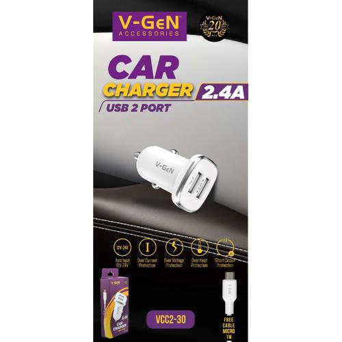 Jual Car Charger V-GeN VCC2-30 Dual Port USB 2.4A Charger Mobil ...