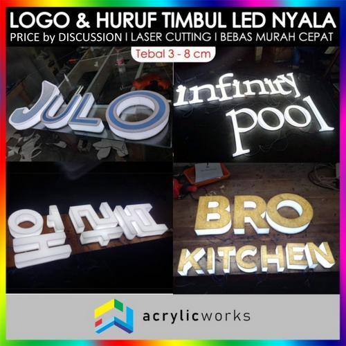Jual Huruf Logo Timbul Akrilik 3D NYALA Laser Cutting Banyak Varian ...