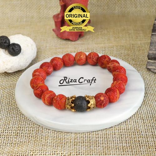 Jual Gelang Batu Pria Wanita Akik Marjan Merah Karang Red Coral Asli ...