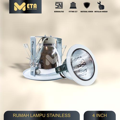 Jual Kap rumah lampu downlight stainless 4inch 4 inch fitting e27 - Kab ...