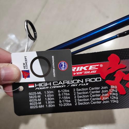 Jual joran go strike versus galahad 150 165 180 cm carbon solid fuji ...