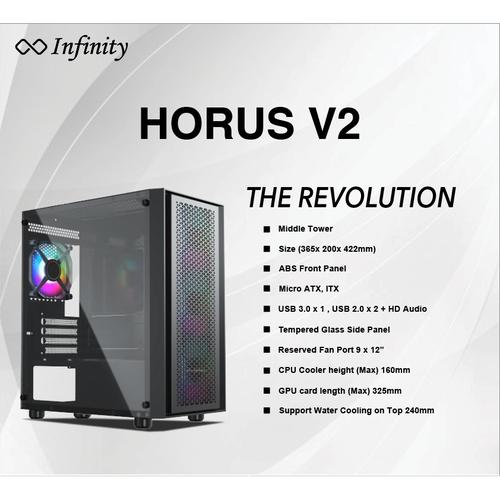 Jual Case Infinity HORUS V2 micro ATX Mesh Casing Gaming Tempered Glass - Hitam - Kab. Sleman ...