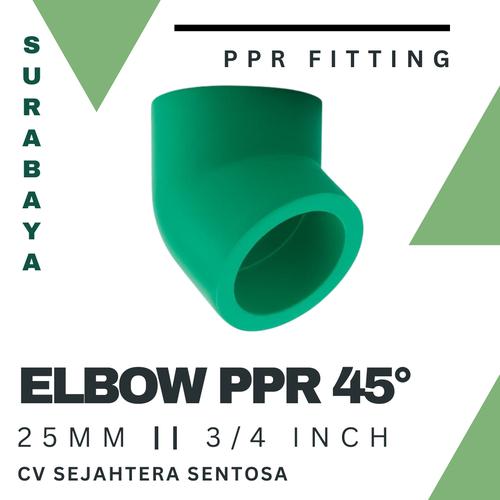 Jual Elbow PPR 45* ukuran 3/4" inch Knee 25mm Fitting Keni Sambungan ...