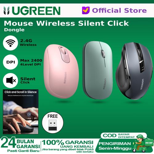 Jual UGREEN Mouse Wireless Silent Click Max 4000DPI 90545 - 90372 BLACK ...