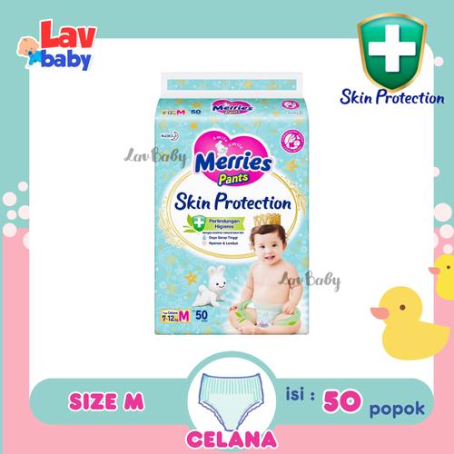 Jual BIRU - Merries Skin Protection M Pants 50 M50 Diapers Popok Anak ...