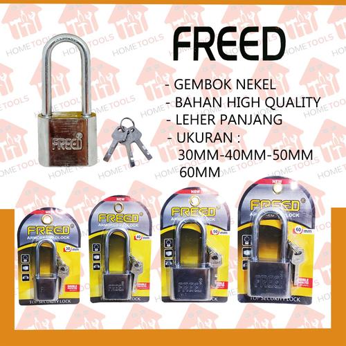 Jual Gembok Nekel Panjang Merk FREED Varian Ukuran 30mm - 40mm -50mm ...