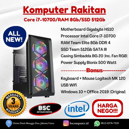Jual Komputer Rakitan Kantor Intel Core i7-10700/RAM 8Gb/SSD 512Gb - Tanpa Monitor - Jakarta ...