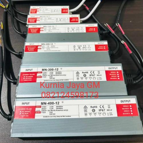Jual Adaptor LED Slim Waterproof 12volt 60w 150w 300w 400w Trafo IP67 ...