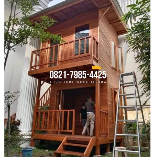 Jual rumah kayu jati minimalis lantai 2 | Rumah villa kayu - Kab ...