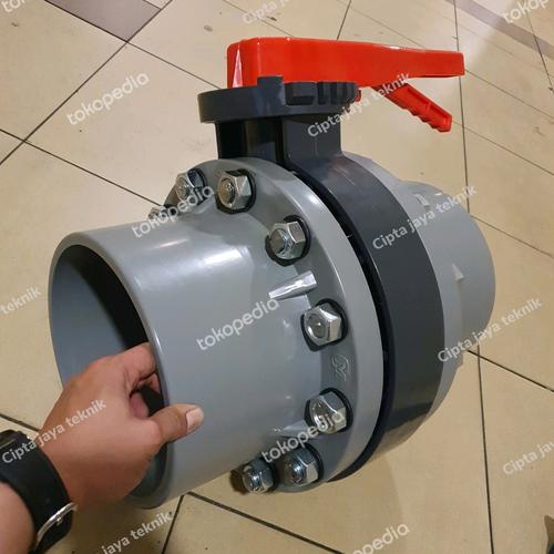 Jual butterfly valve pvc set flange jis 10k 8 inch - Jakarta Barat ...