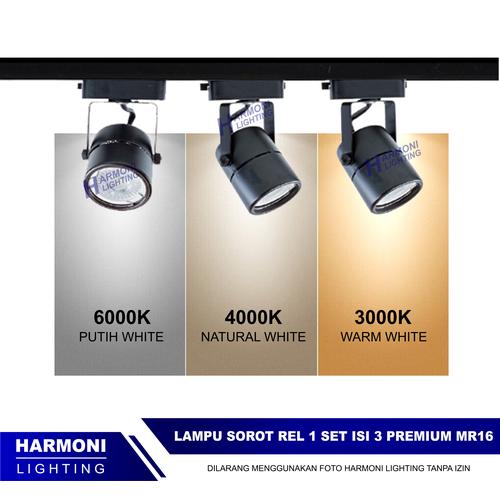 Jual Paket 1 Set isi 3 Lampu Rell Track Light Sorot LED Spotlight Spot ...