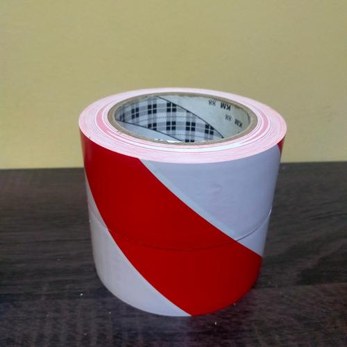 Jual floor Marking tape merah-putih Lakban garis Ukuran 3"inchi x 33M ...