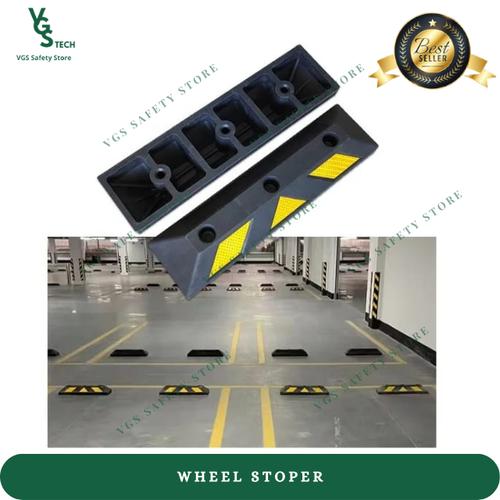 Promo STOP Wheel Car Stopper Kuning Hitam Penahan - Ganjal Ban Stopper ...