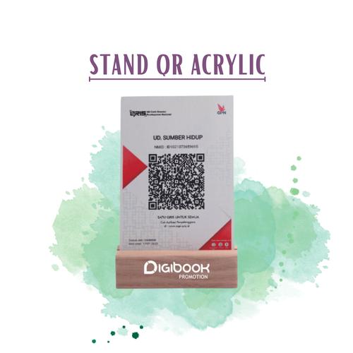Jual Cetak QRIS Tent Card Akrilik Penyangga Kayu / QR Code Stand Wood ...