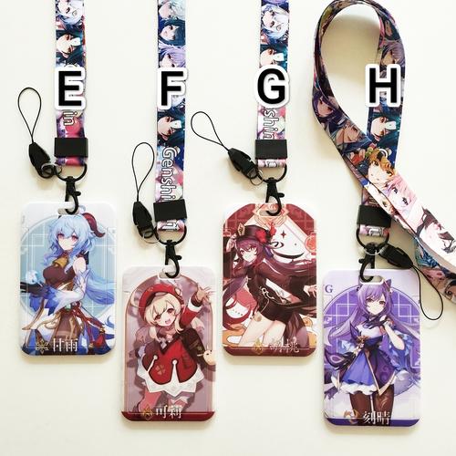Jual Genshin Impact Card Holder Lanyard 5 Klee Hu Tao Keqing Name Tag ...