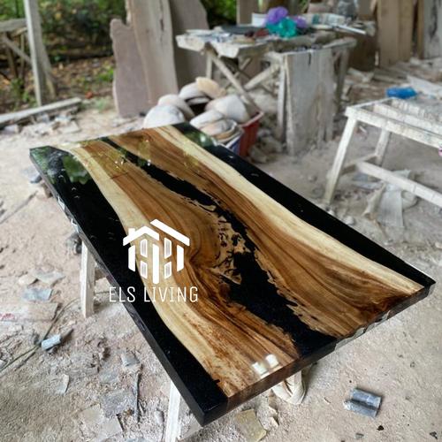 Jual Top table resin hitam kayu trembesi resin epoxy - Kab. Jepara ...