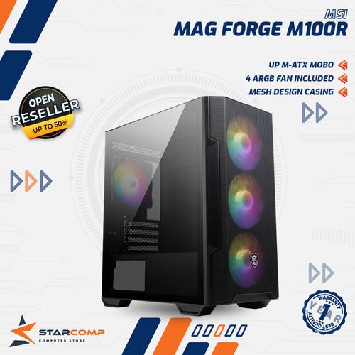 Promo MSI MAG Forge M100R Micro ATX Gaming Case Include 4 Fan ARGB M ...
