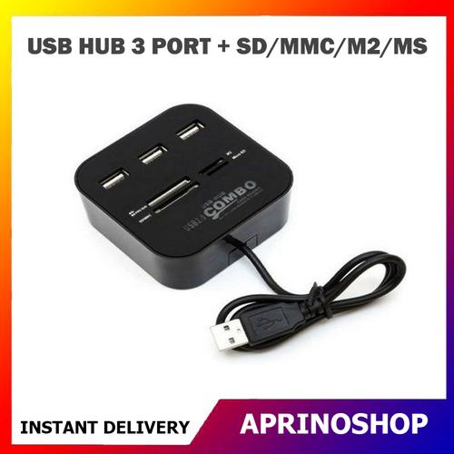 Jual USB Hub 3 Port 4 Card Reader SD/MMC/M2/MS Combo All in one High ...