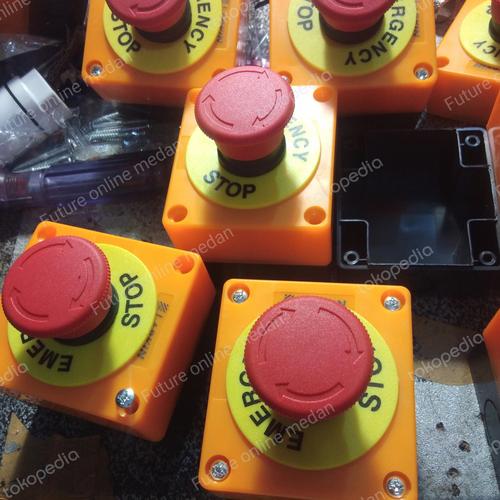 Jual Tombol push emergency Stop / on off / button merah + kotak box ...