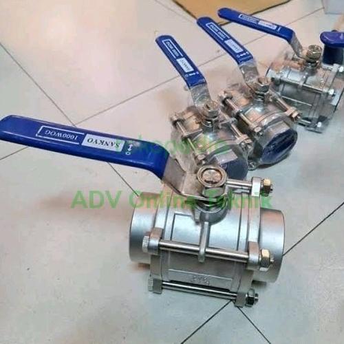 Jual ball valve sankyo drat 1 inch 3pc stainless316 - Jakarta Barat ...