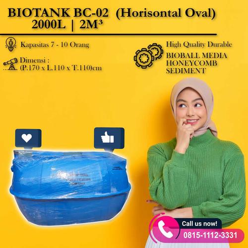 Jual TANGKI FIBERGLASS TIPE HORIZONTAL OVAL 2.000 LITER 2M3 / BIOTECH ...