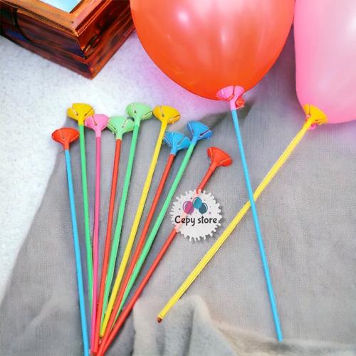 Jual Stick Balon / Stik & Cup Balon / Tangkai Balon Warna Warni ...