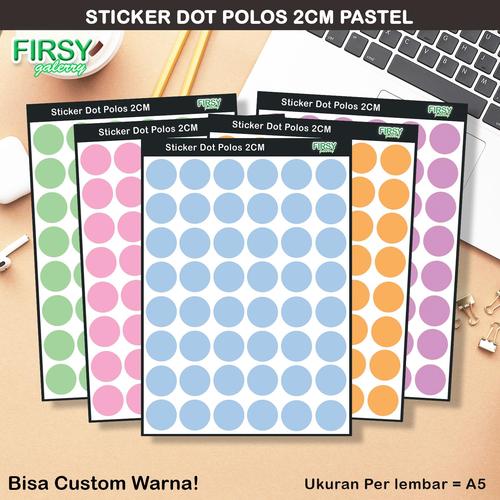 Jual Sticker Dot 2CM, Warna Warni Polos, Label Dot Polos, 48pcs ...