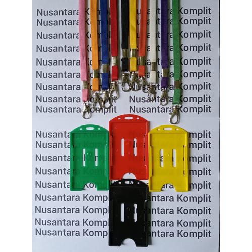 Jual Paket Casing ID Card Plastik Tebal + Tali Kait Besi 1CM - Biru ...