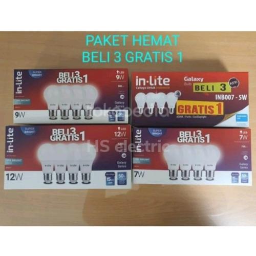 Jual Bohlam Led Inlite Murah 5w 7w 9w 12w 15w Paket Fitting E27 - PUTIH ...