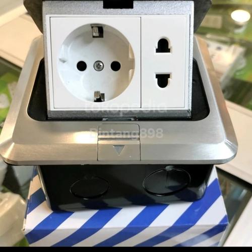 Jual STOP KONTAK LANTAI + STOP KONTAK ARDE SOKET TANAM FLOOR 2 PIN ...