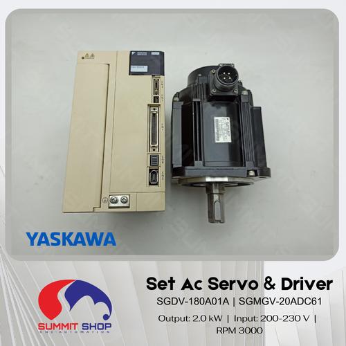 Jual SET AC Servo Motor Yaskawa SGMGV-20ADC61 Driver SGDV-180A01A ...
