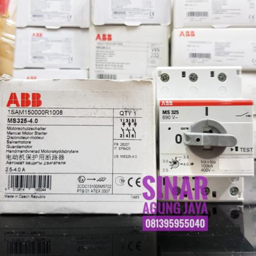 Jual MANUAL MOTOR STARTER ABB MS325 - 4A 100KA. THERMIS ABB 25 - 4A 100KA - Jakarta Utara ...
